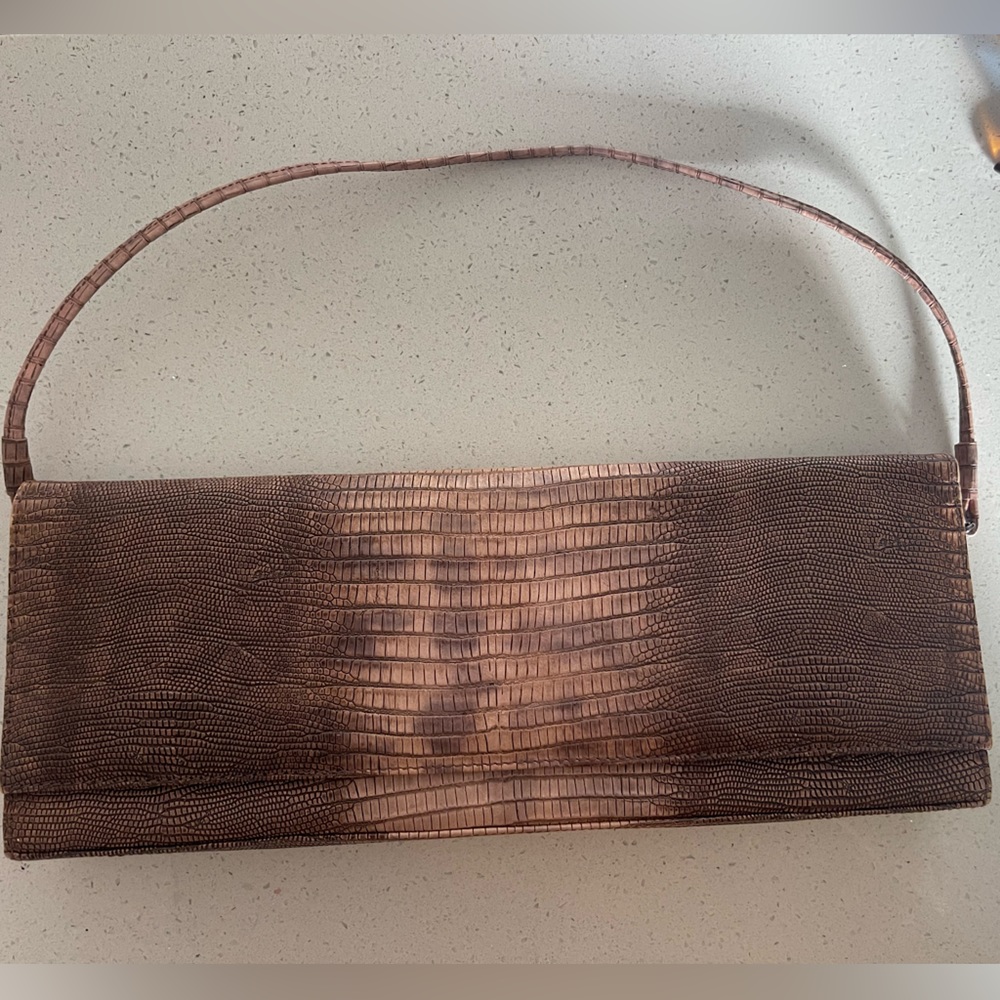 2000s Vintage Stuart Weitzman Snake Skin Hangbag - Gem